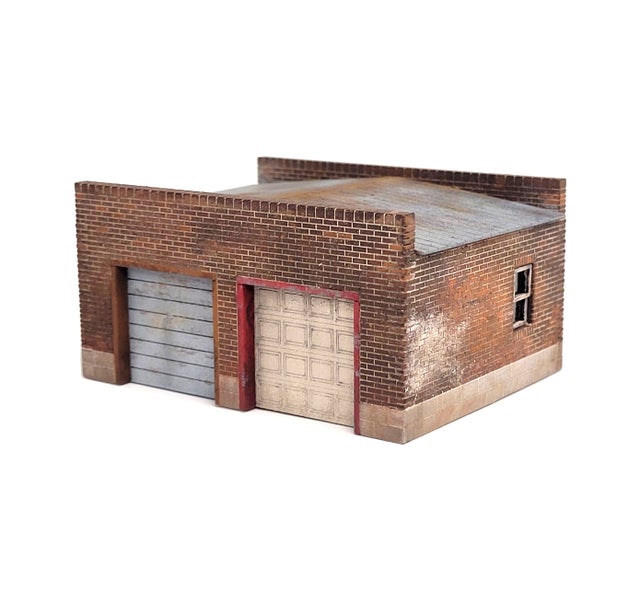 Detached Brick Garage - A - HO Scale
